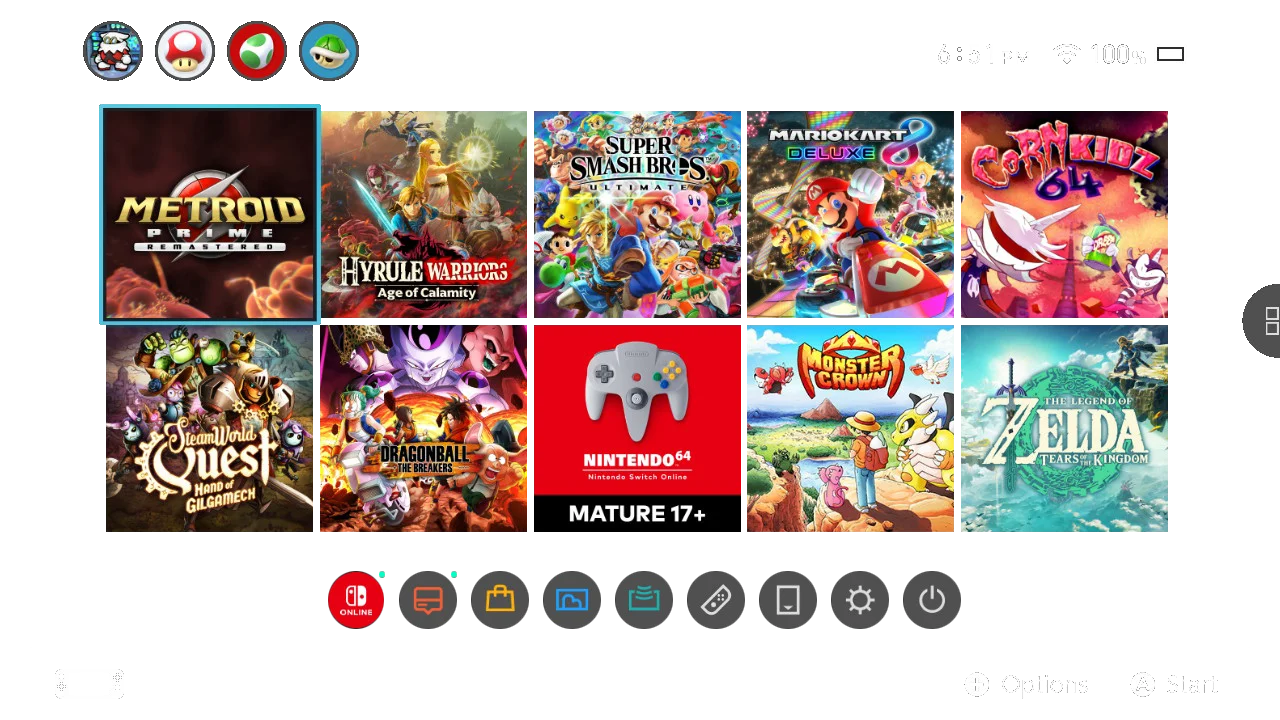 Two Row (10 Game Icons) (v20) | Home Menu | Layouts | Themezer