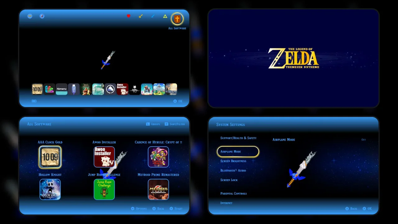 Seamless V3 - Zelda 7 Sages - Sword | Switch Theme Packs | Themezer