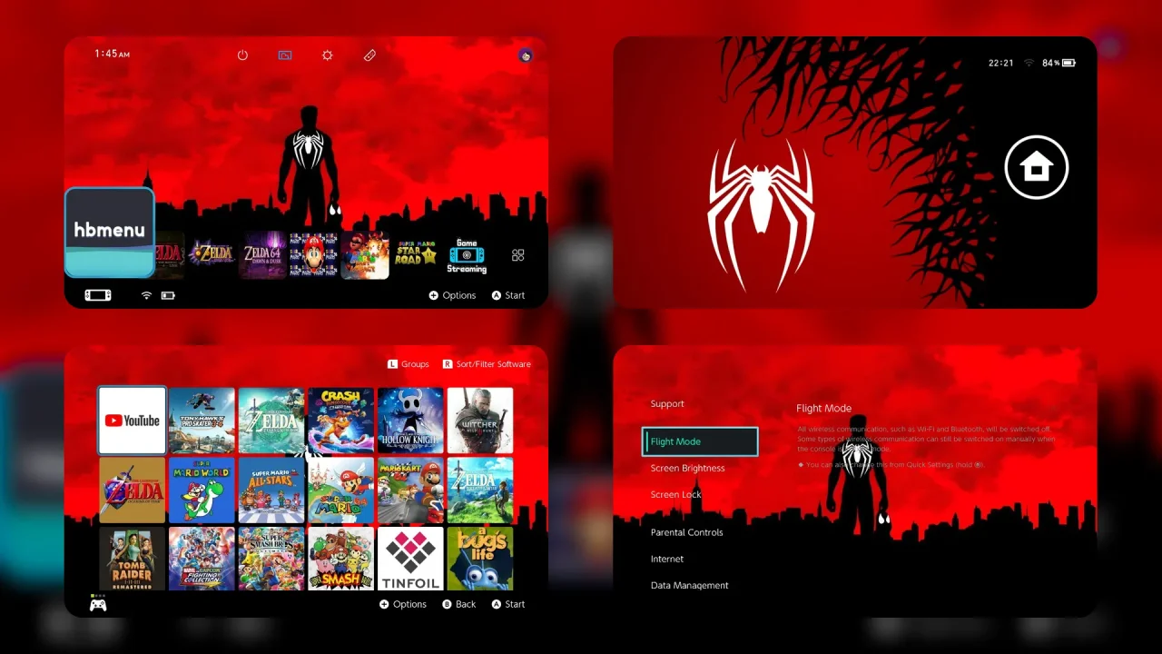 Spider-Man red and black | Switch Packs | Themezer