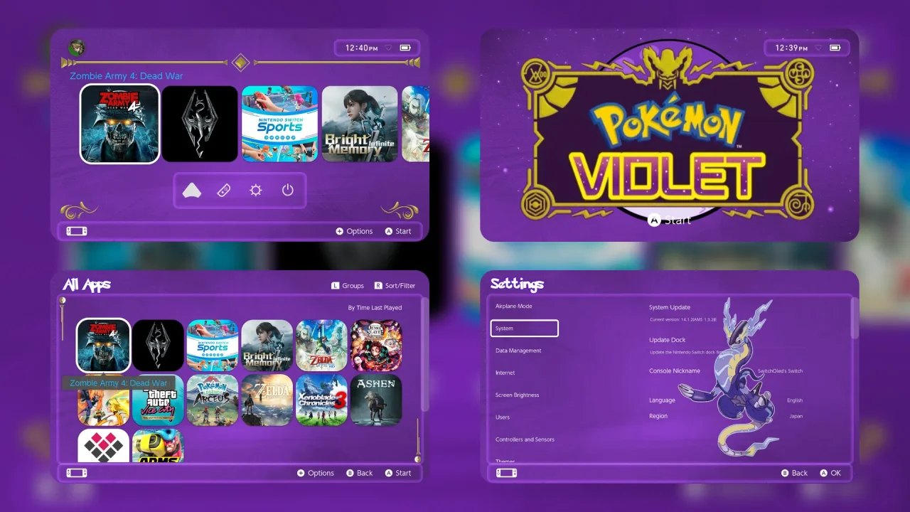 Pokemon Violet Theme (Offline) | Switch Packs | Themezer