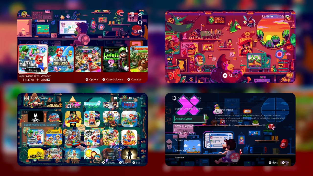 Nintendo Pixelated Classics Chillaxin' | Switch Packs | Themezer