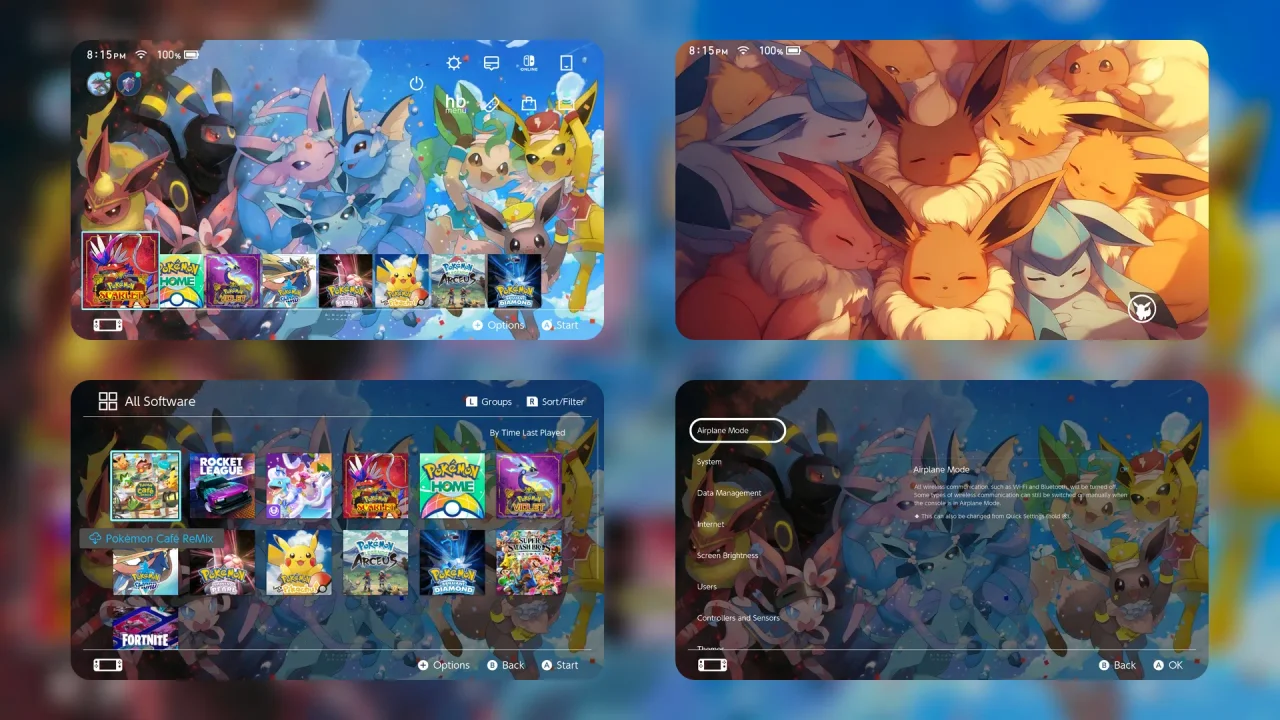 Generic Eeveelutions Pack | Switch Packs | Themezer