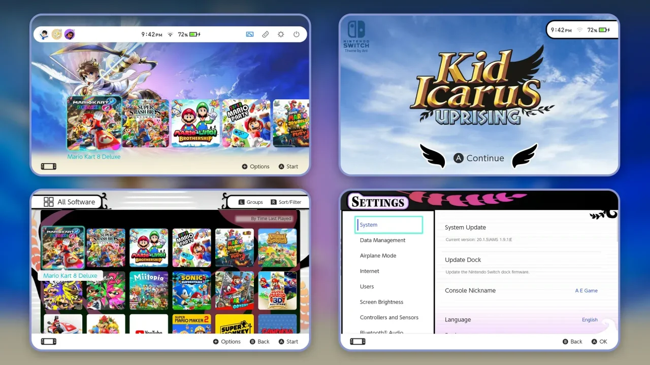 Kid Icarus Theme Pack | Switch Packs | Themezer