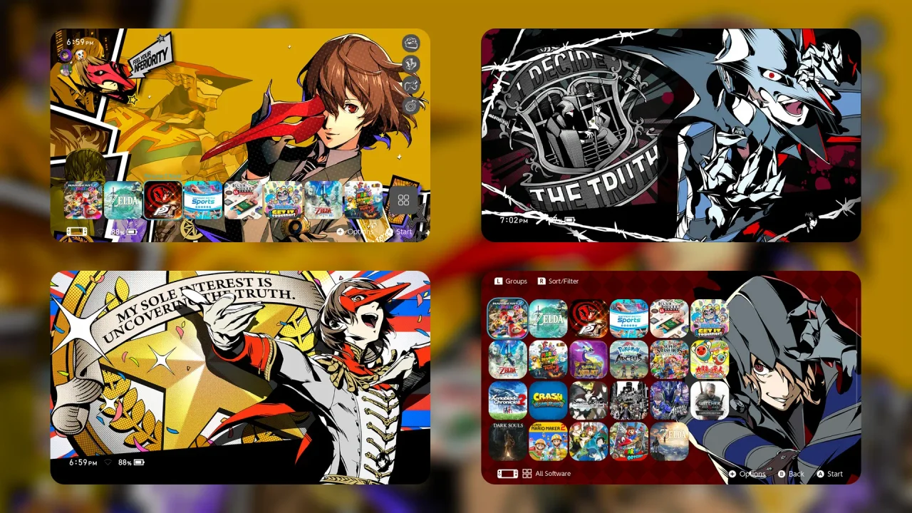 Persona 5 Royal: Akechi trophy reward theme Switch | Switch Packs | Themezer