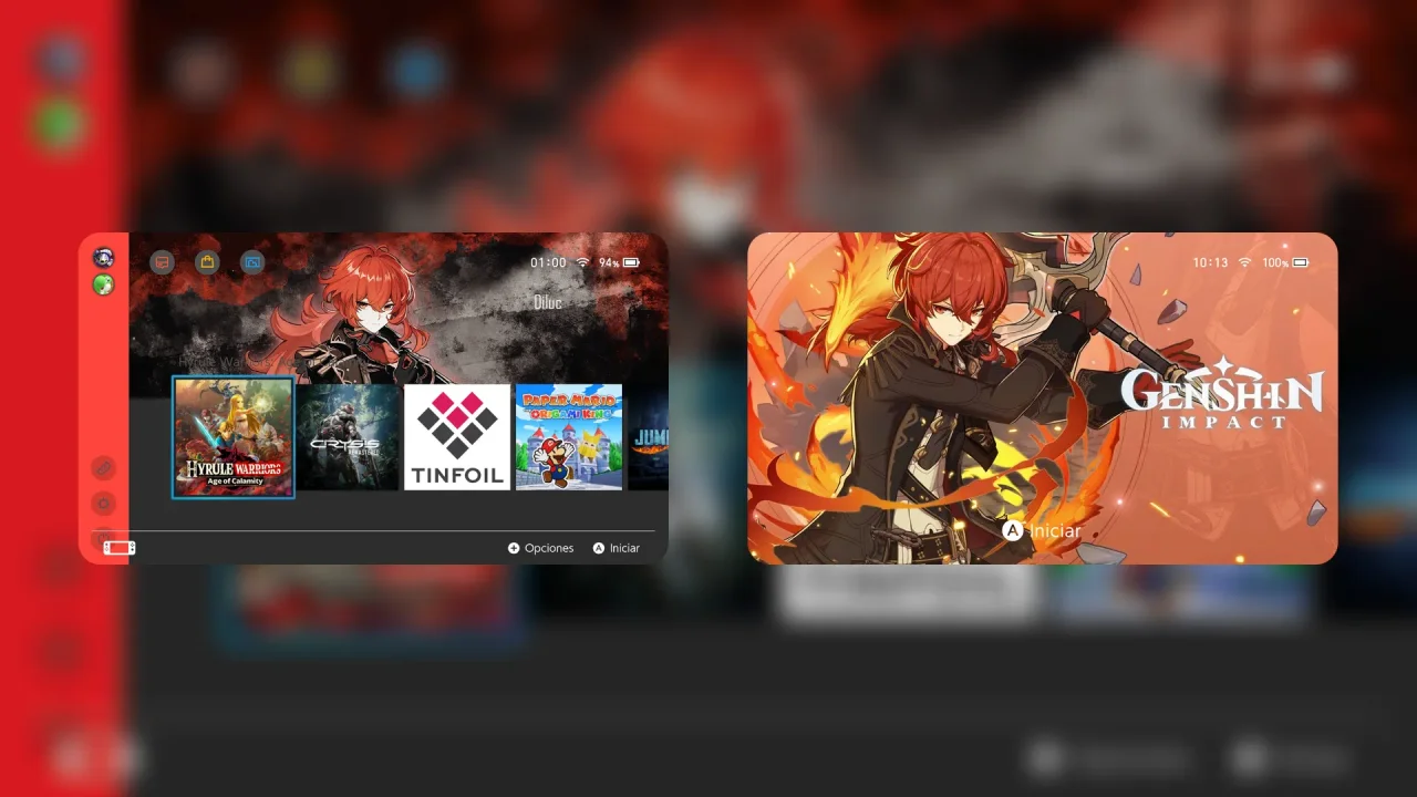 Genshin impact Diluc Theme | Switch Packs | Themezer