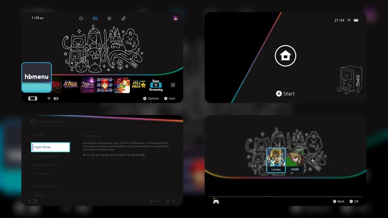 adventure time neon oled black | Switch Packs | Themezer