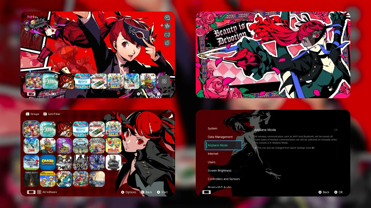 Persona 5 Royal: Kasumi trophy reward theme Switch | Switch Packs | Themezer
