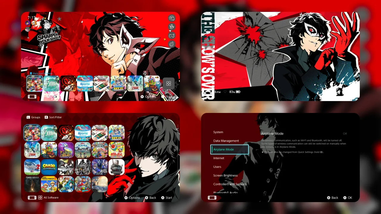 Persona 5 Royal: Joker trophy reward theme Switch | Switch Packs | Themezer