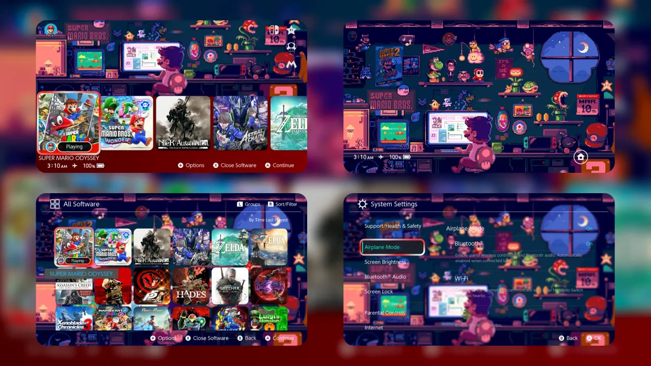 Mario Chillax R16 (Animated Background) | Switch Packs | Themezer