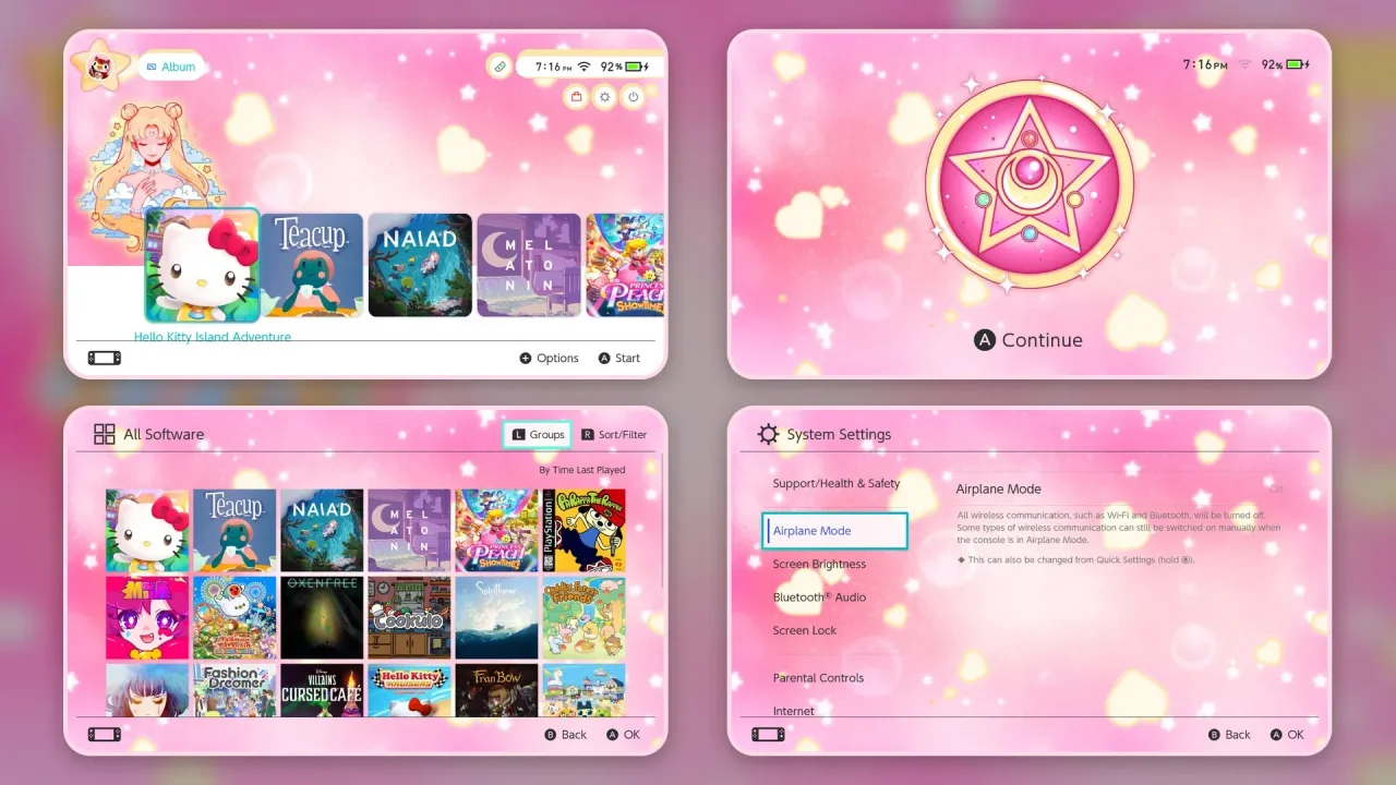 Pink Yellow Cute Sailor Moon Theme Switch Packs Themezer