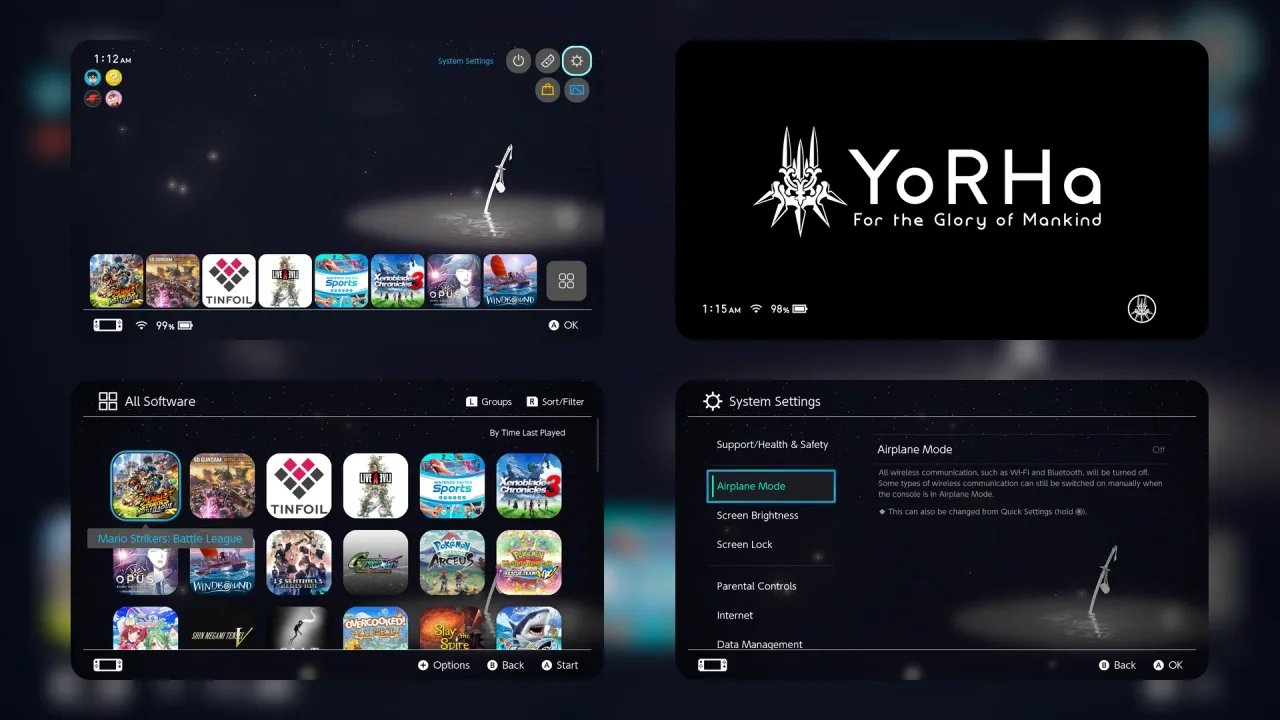 Nier Automata Dark Minimalist Theme | Switch Packs | Themezer