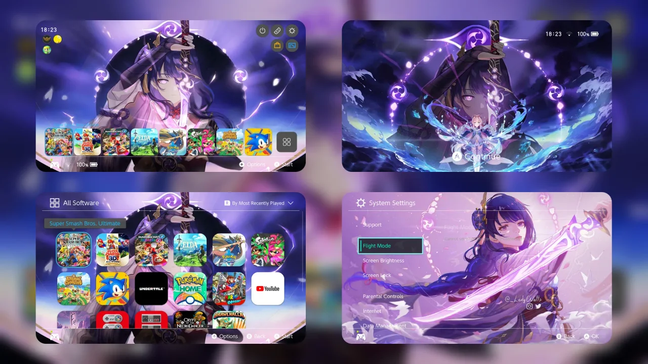 Raiden Shogun Theme Pack by Sawota | Switch Packs | Themezer