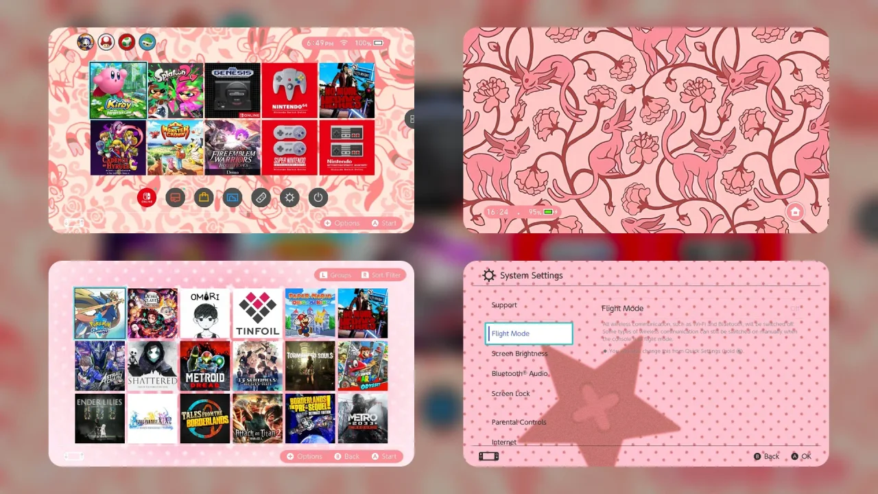 umbreon and sylveon pink pack | Switch Packs | Themezer