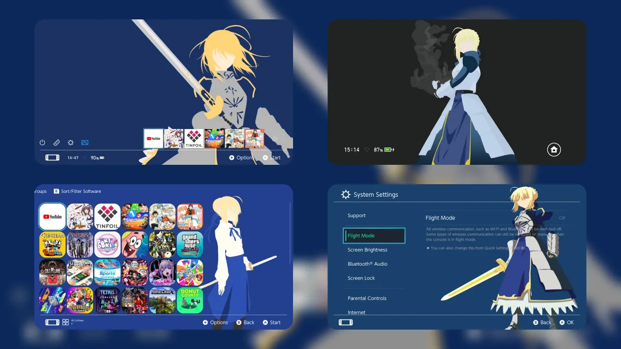 Fate/Stay Night Saber Minimalist Pack | Switch Packs | Themezer