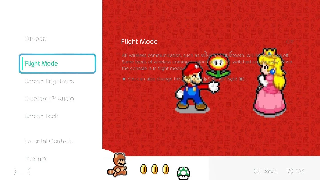 Mario 3ds and peach Setting | Settings | Switch Themes | Themezer