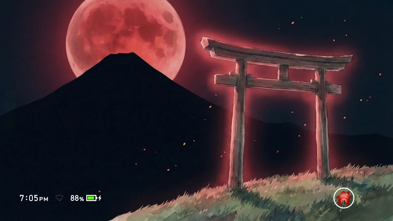 Retro_Red | Crimson Moon Gate | Lockscreen | Switch Themes | Themezer