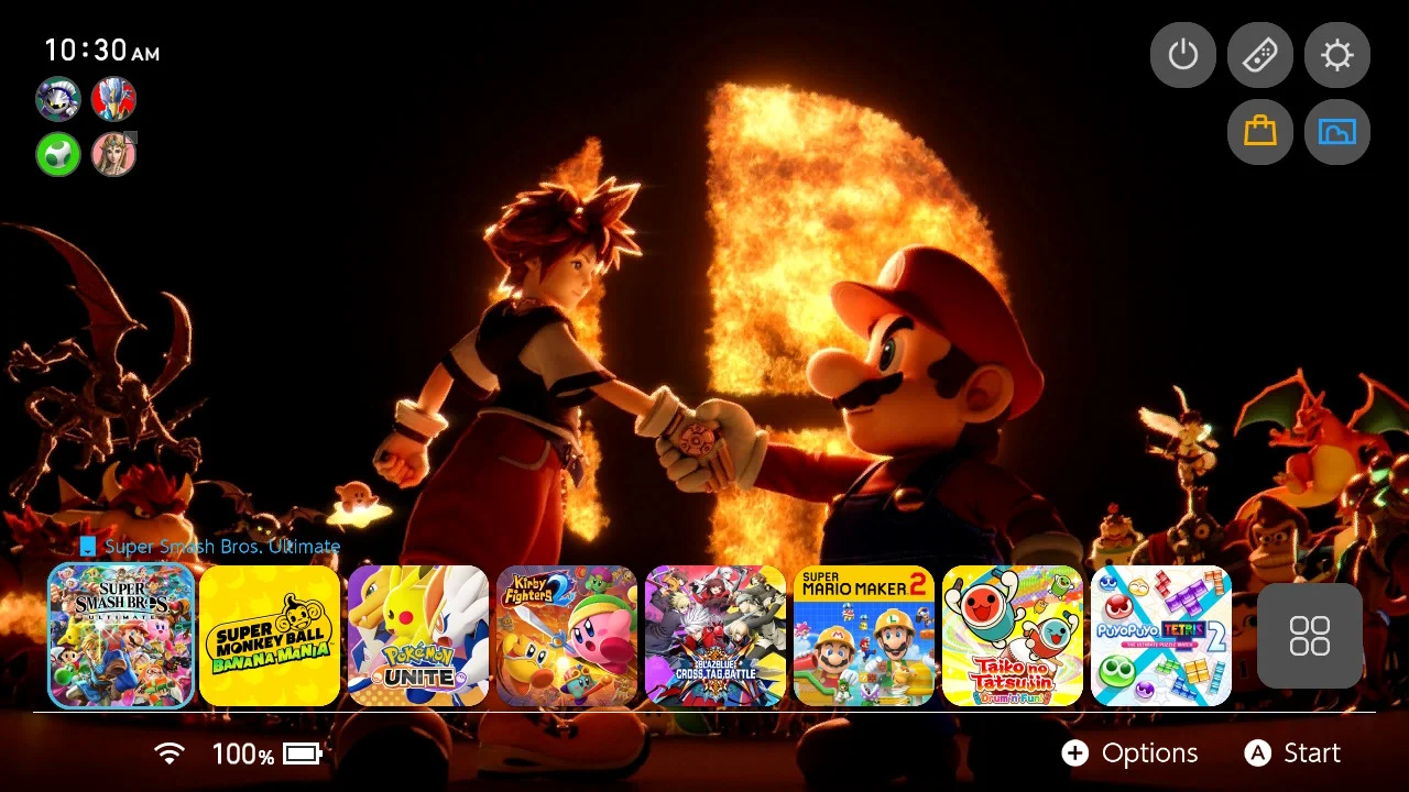 Sora Smash Reveal | Home Menu | Switch Themes | Themezer