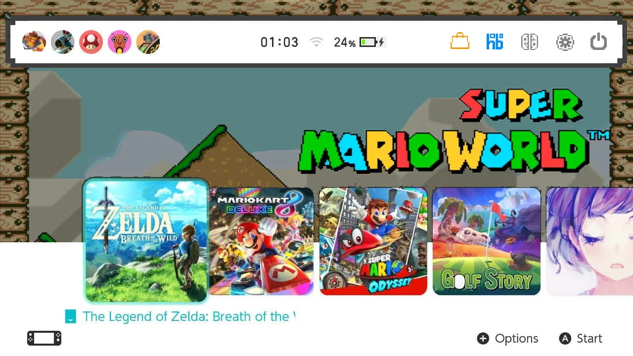 Super-Mario-world | Home Menu | Switch Themes | Themezer