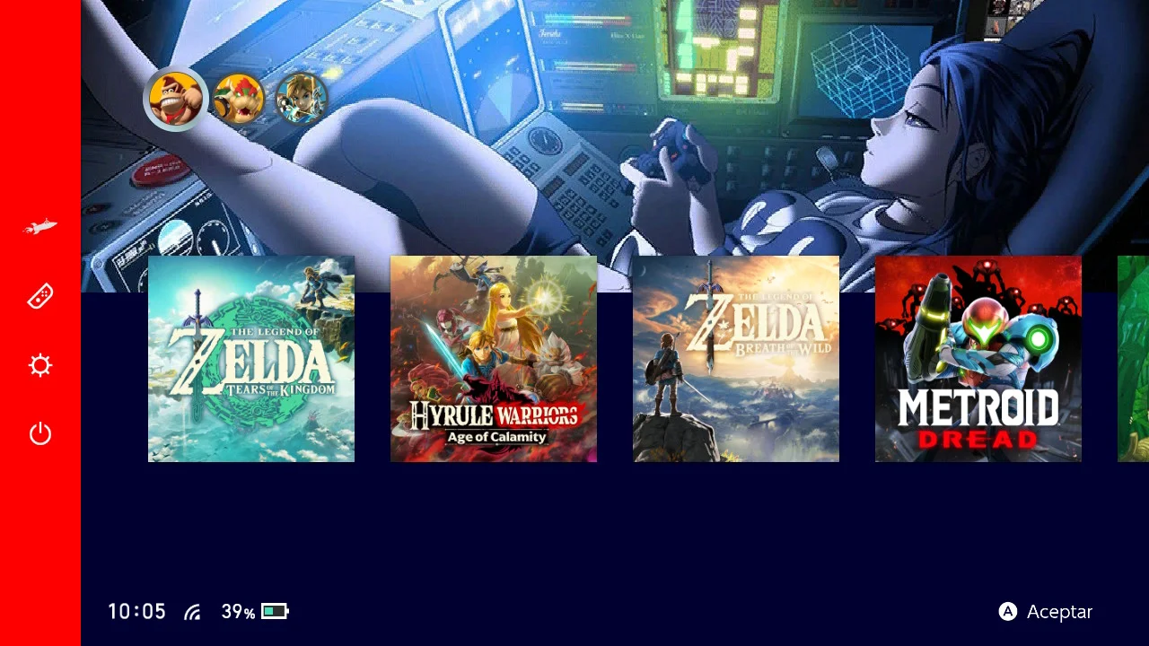 Space Girl Gamer 1x1 (With animation on image) | Home Menu | Switch ...