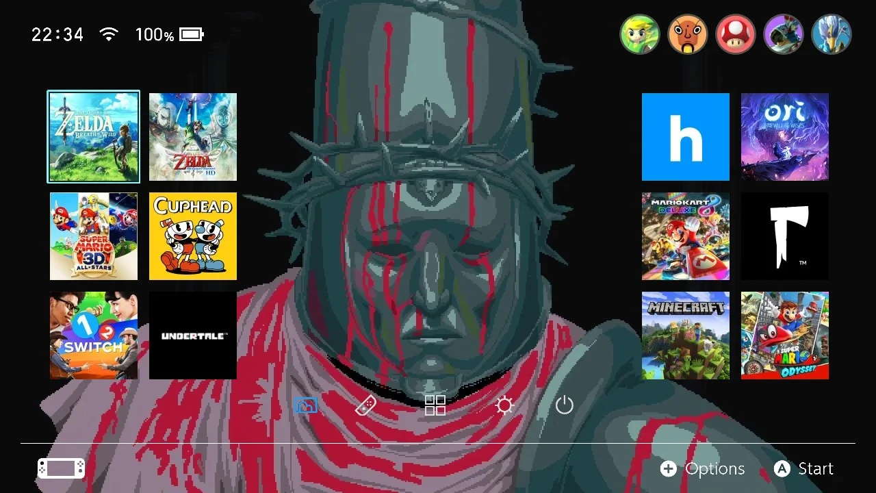 Blasphemous Home | Home Menu | Switch Themes | Themezer