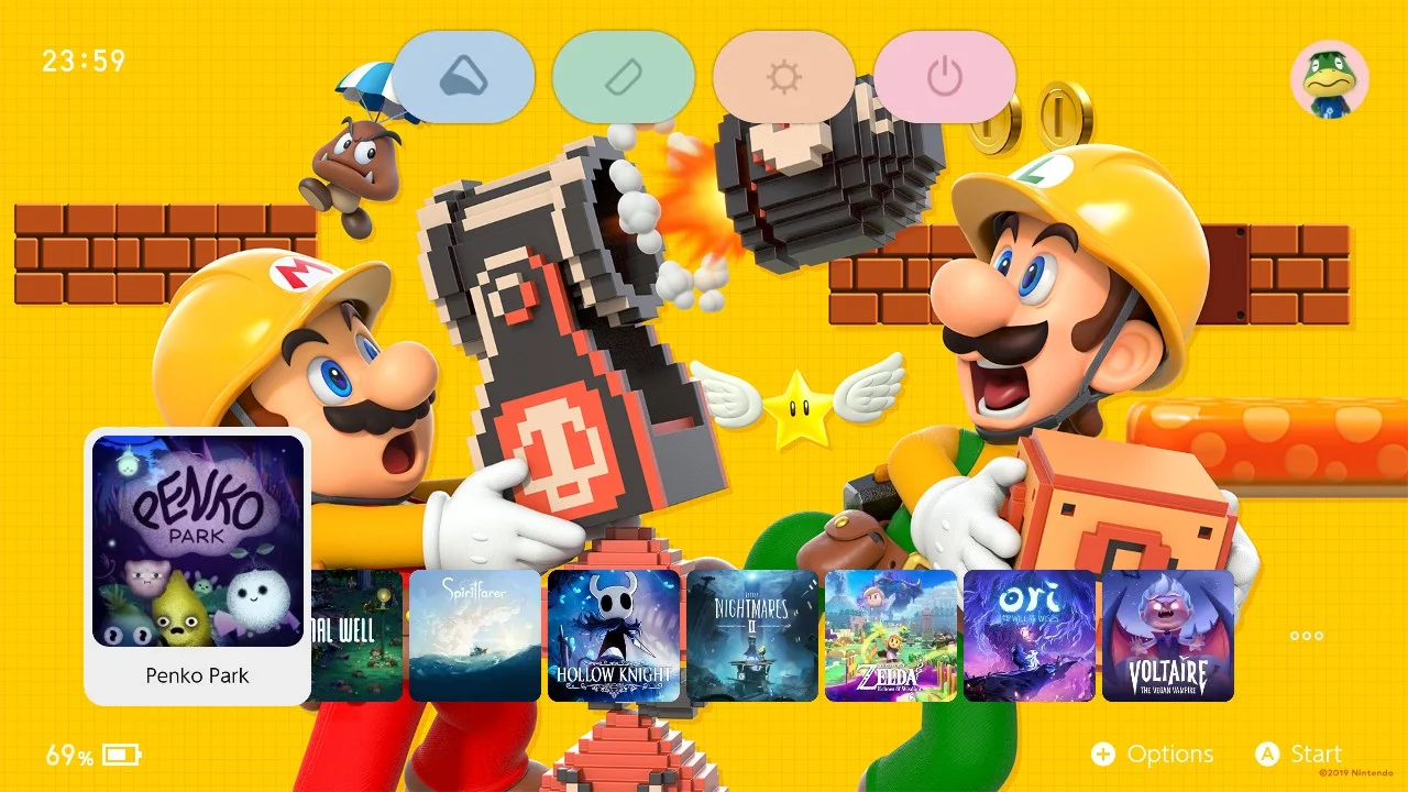 Super Mario Maker 2 | Home Menu | Switch Themes | Themezer