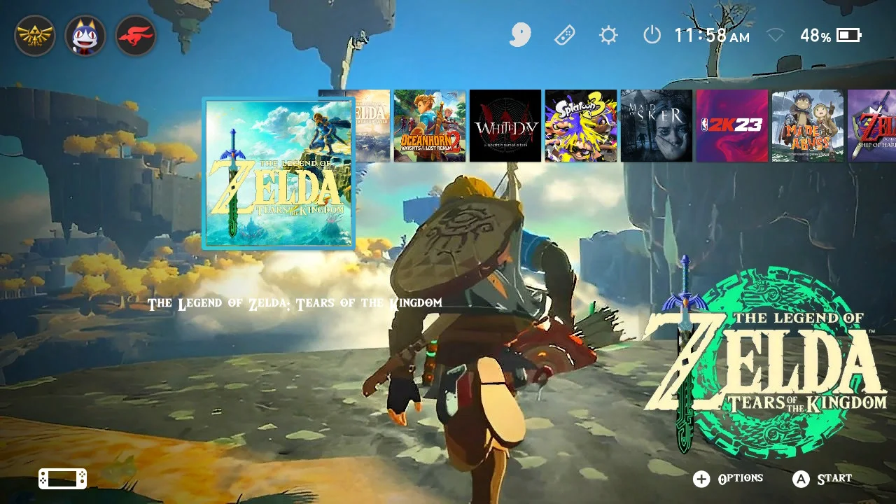 Zelda TOTK Home 2 | Home Menu | Switch Themes | Themezer