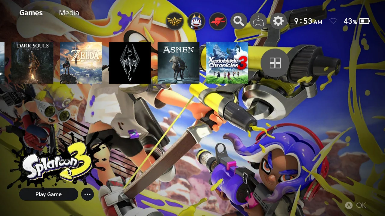PS5 UI Splatoon3 Home | Home Menu | Switch Themes | Themezer