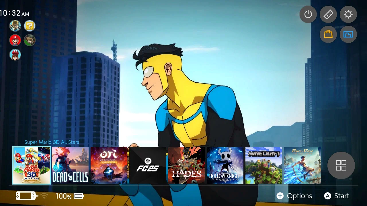 INVINCIBLE - home menu (18+) | Home Menu | Switch Themes | Themezer