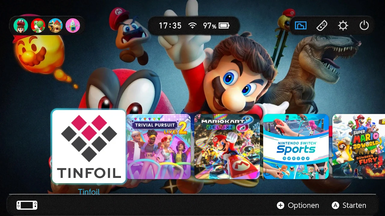 Mario Odyssey Home | Home Menu | Switch Themes | Themezer