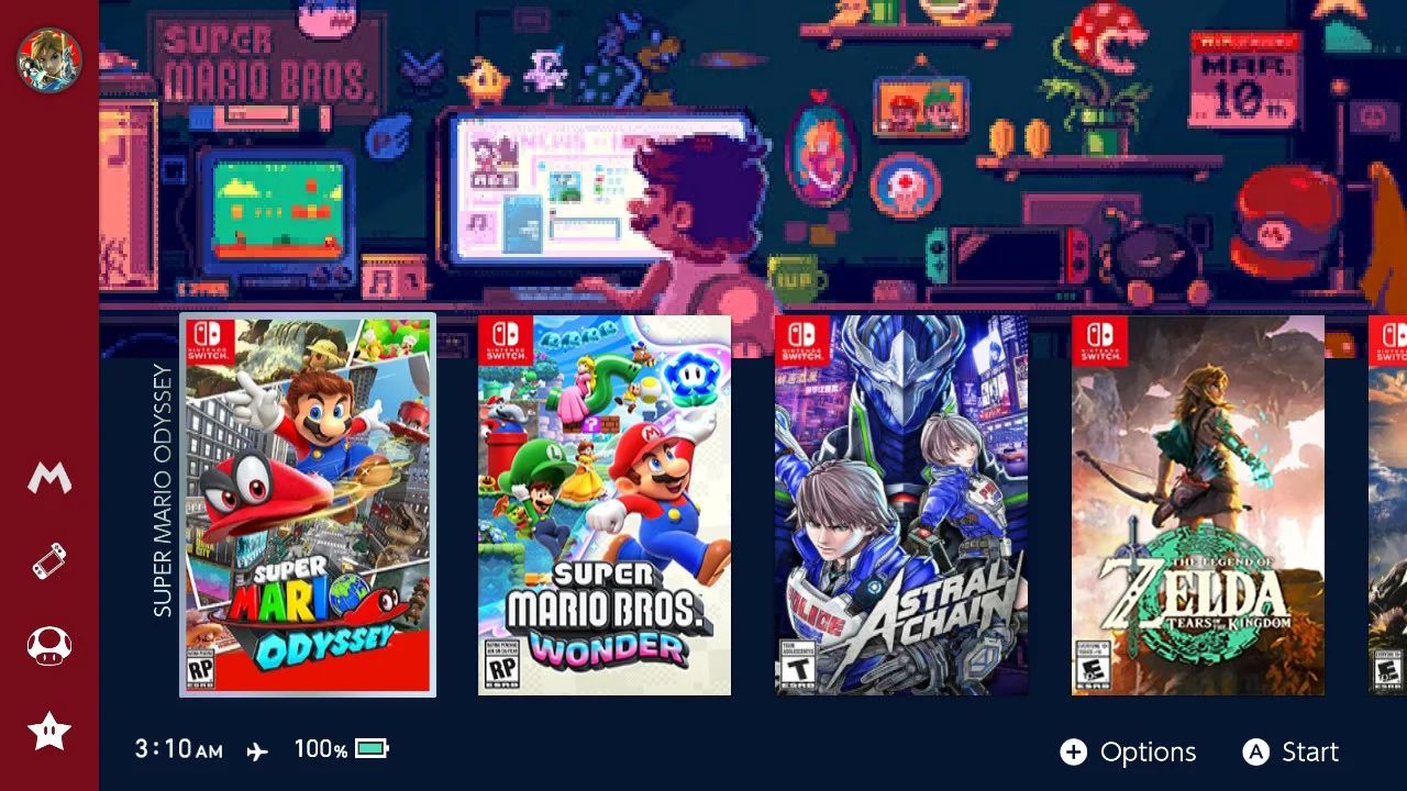 Mario Chillax V1 - Animated BG Home Vertical | Home Menu | Switch ...