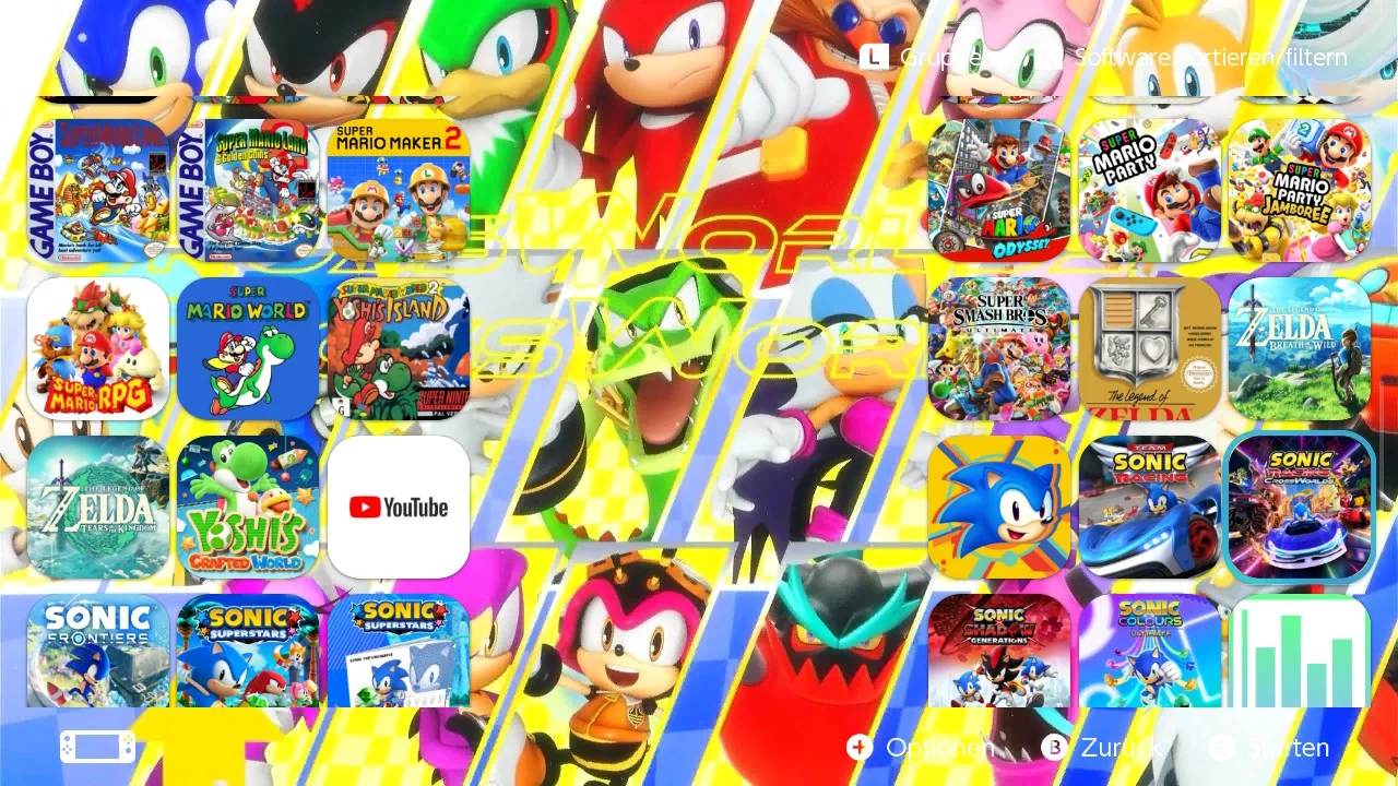 All Apps Sonic Cross Worlds | All Apps | Switch Themes | Themezer