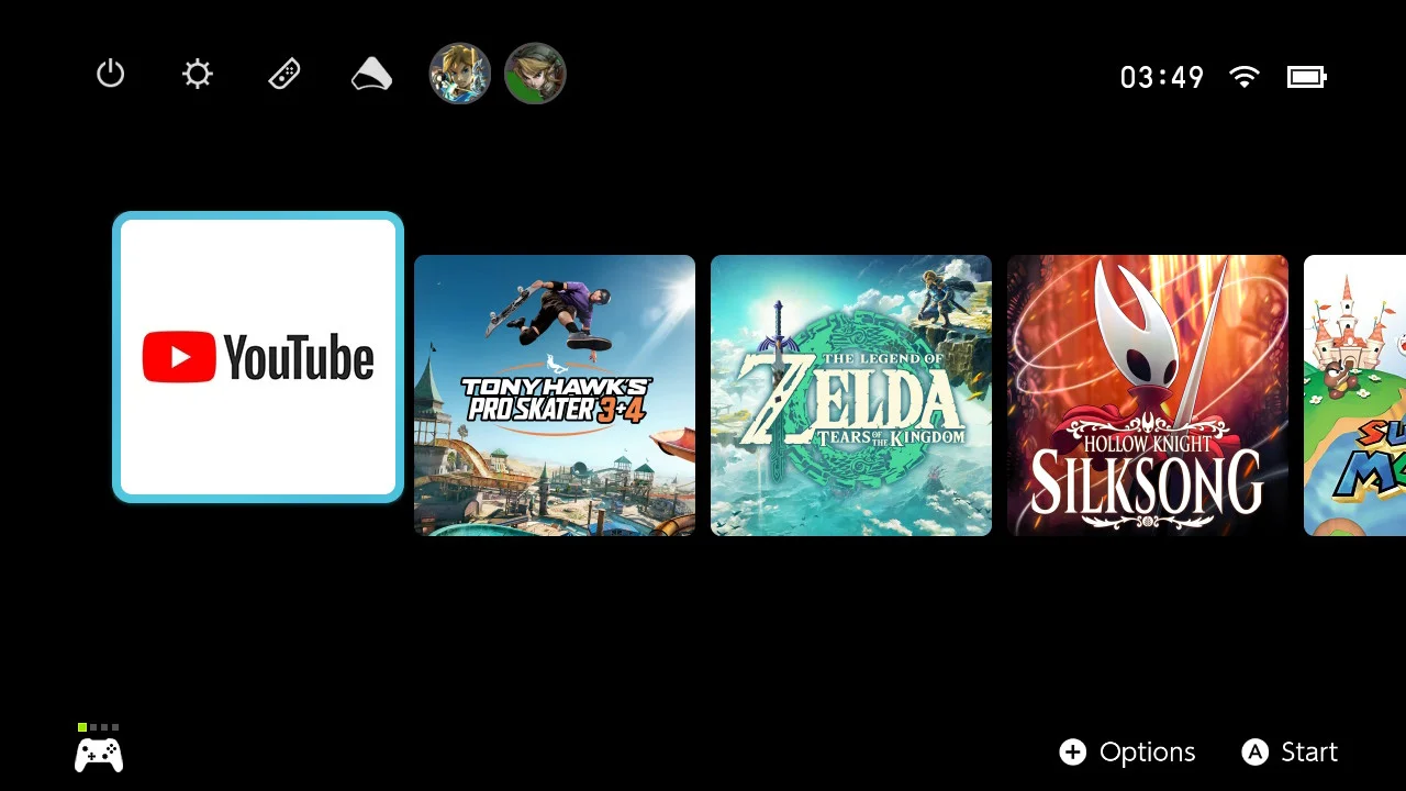 2Simple - Home OLED (Single Row) | Home Menu | Switch Themes | Themezer