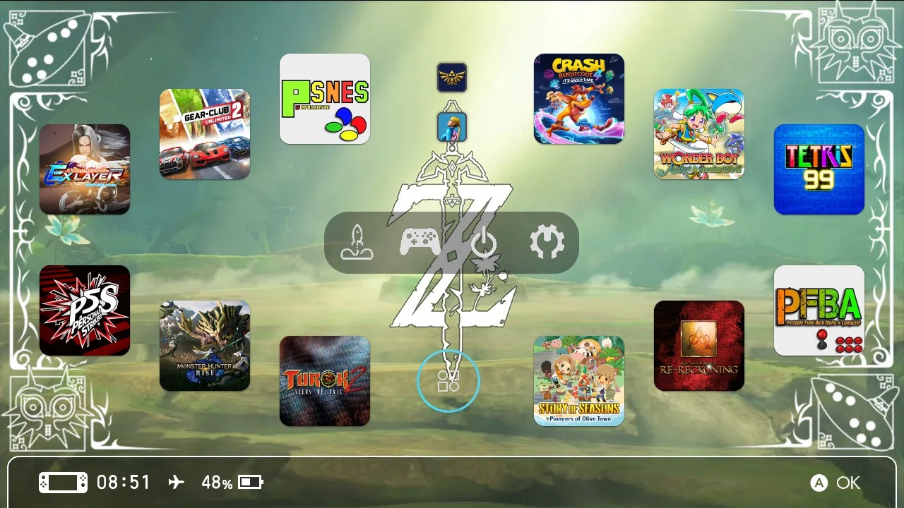 Master Sword - Menu | Home Menu | Switch Themes | Themezer