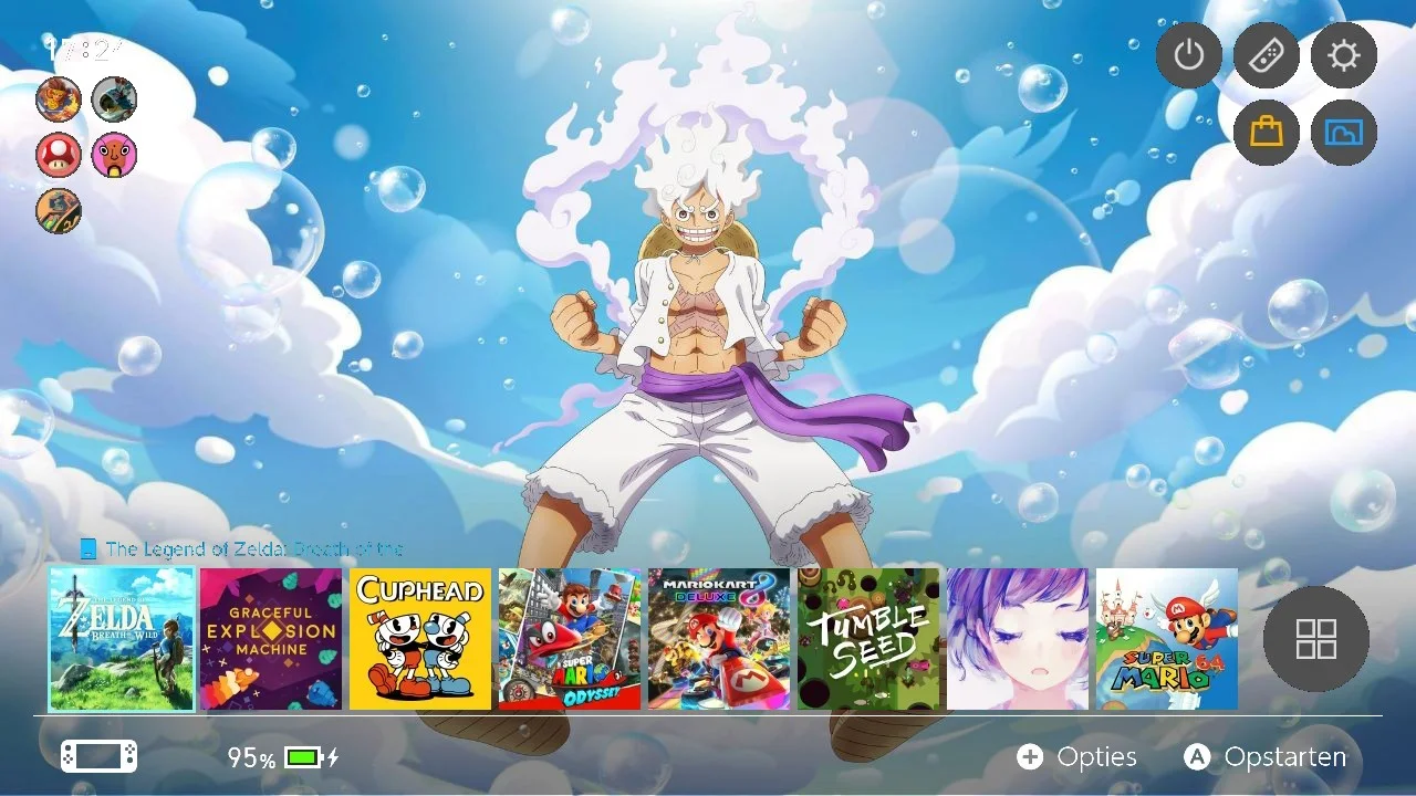 Luffy Gear 5 - Nika Form | Home Menu | Switch Themes | Themezer