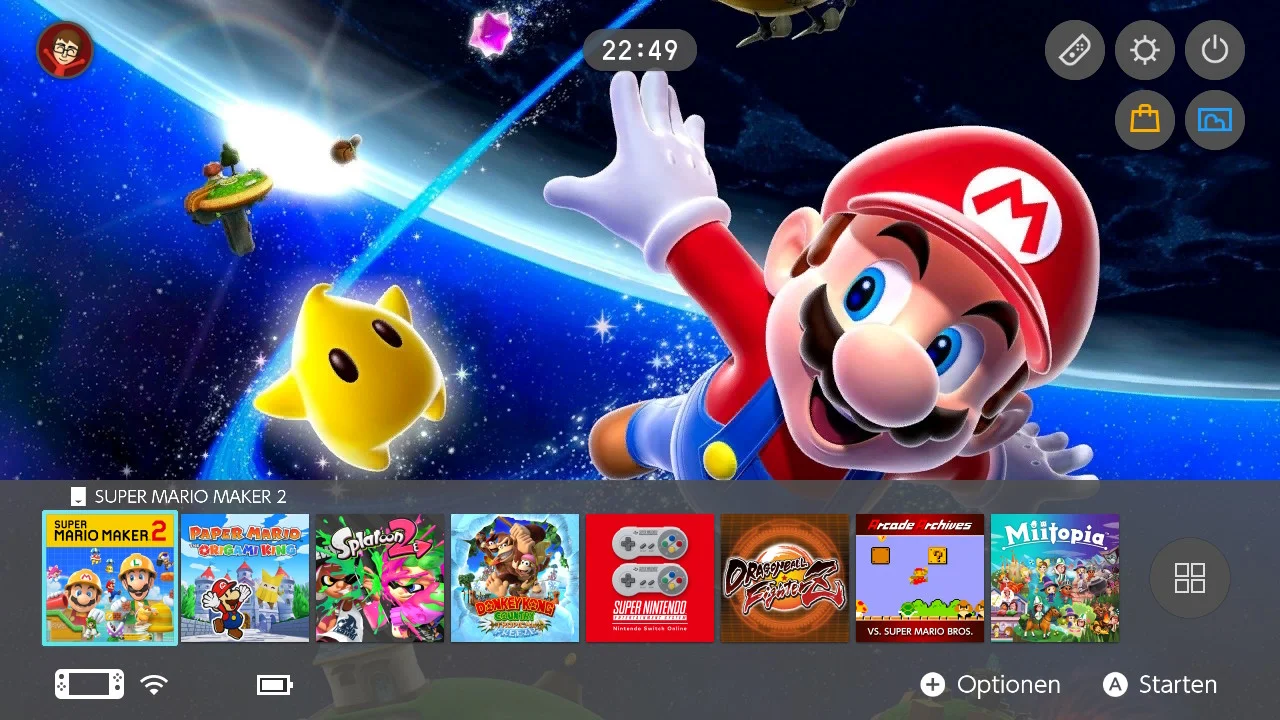 Super Mario Galaxy Theme (v2) [Home Menu] | Home Menu | Switch Themes ...