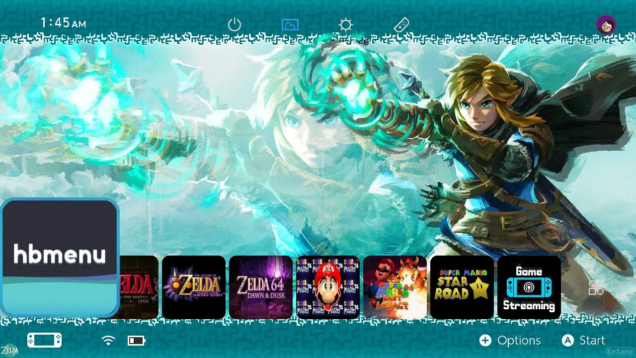 Zelda TotK Blue Home Menu | Home Menu | Switch Themes | Themezer
