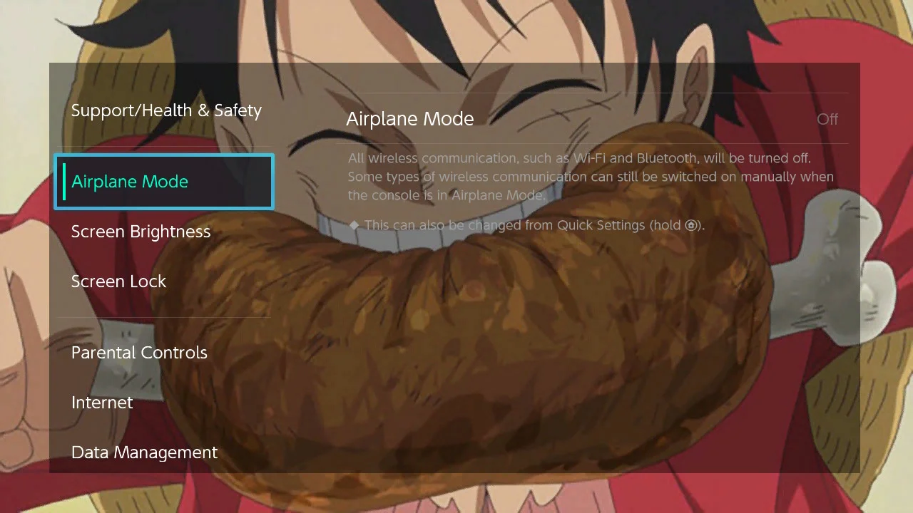 Luffy x Meat (settings) | Settings | Switch Themes | Themezer