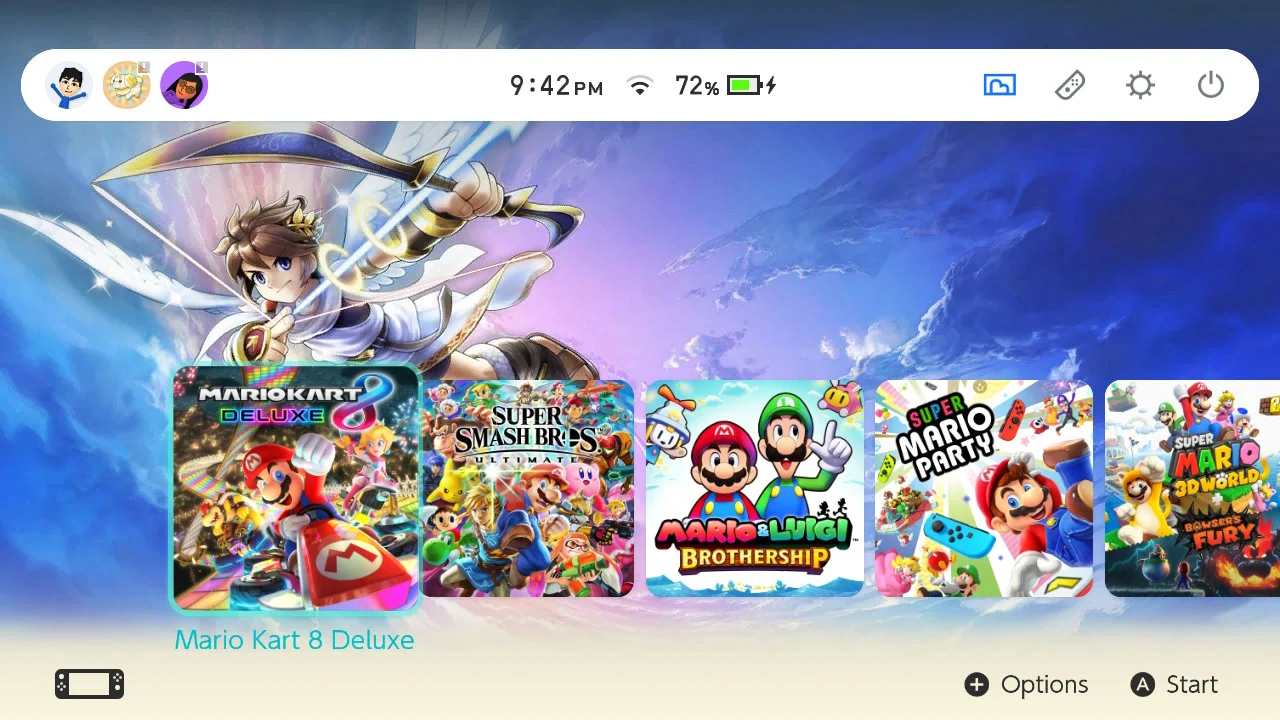 Kid Icarus Home Menu | Home Menu | Switch Themes | Themezer