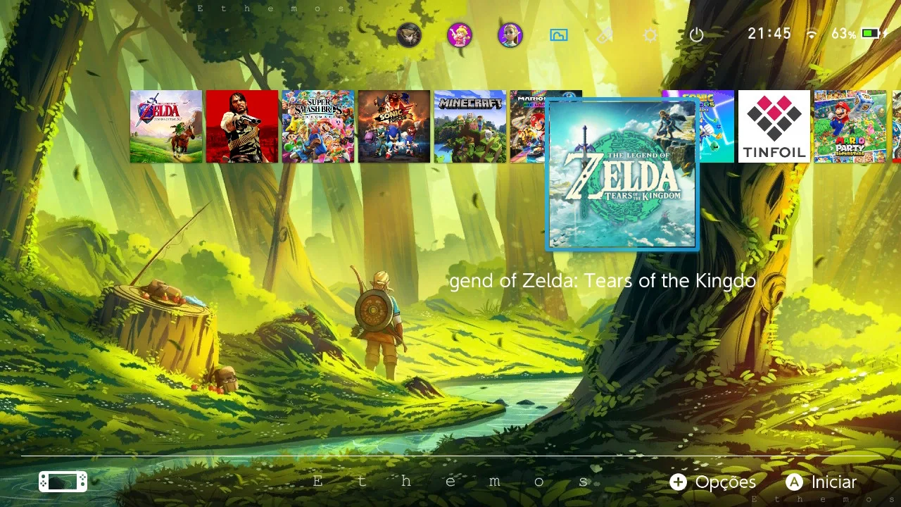Zelda Tears HomeMenu PS5 | Home Menu | Switch Themes | Themezer