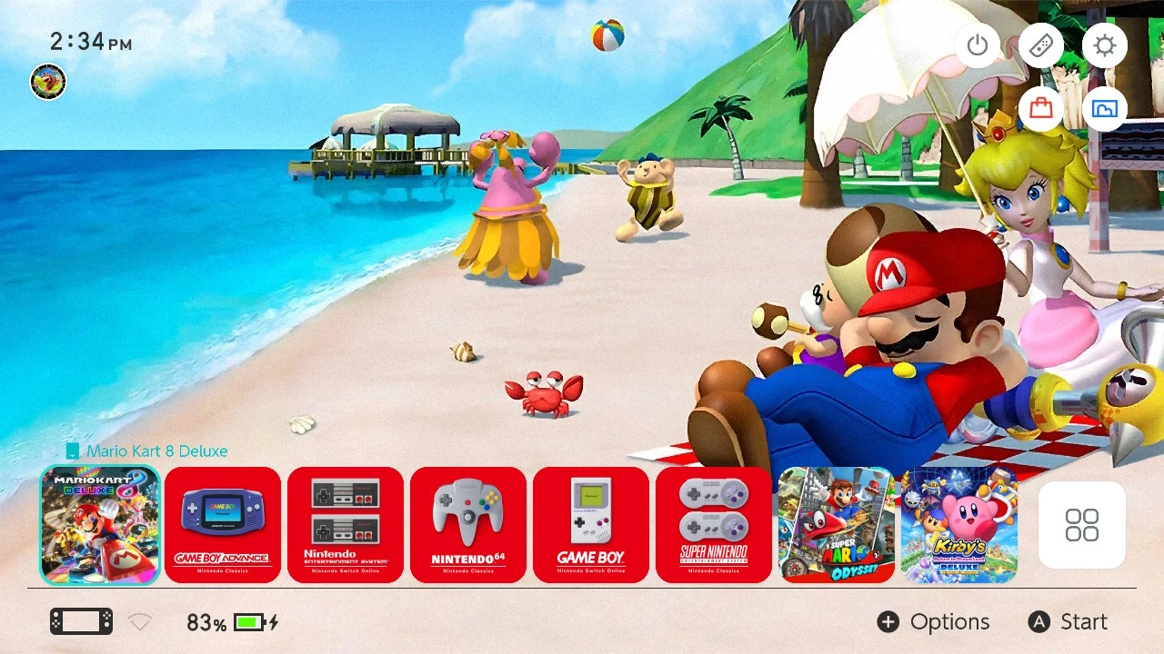 Super Mario Sunshine Home Menu Doge Layout | Home Menu | Switch Themes ...