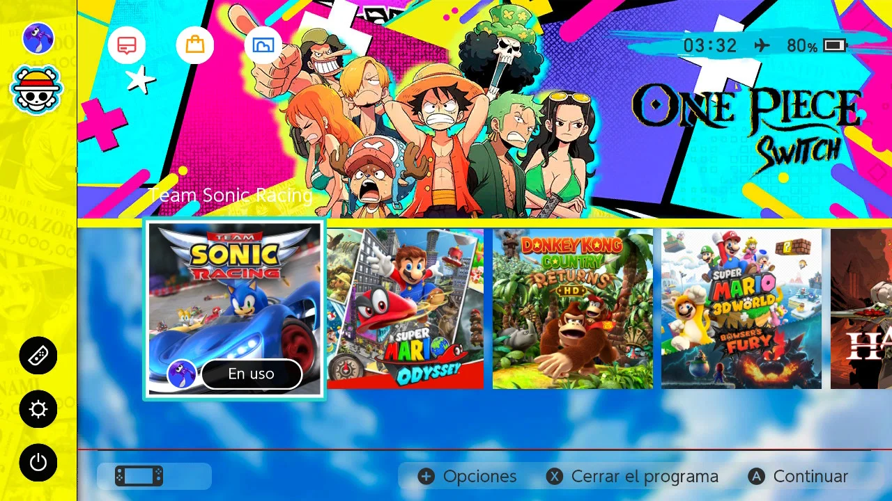 One Piece Switch | Home Menu | Switch Themes | Themezer