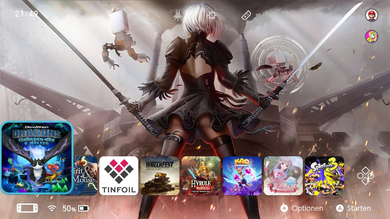 NieR:Automata main | Home Menu | Switch Themes | Themezer