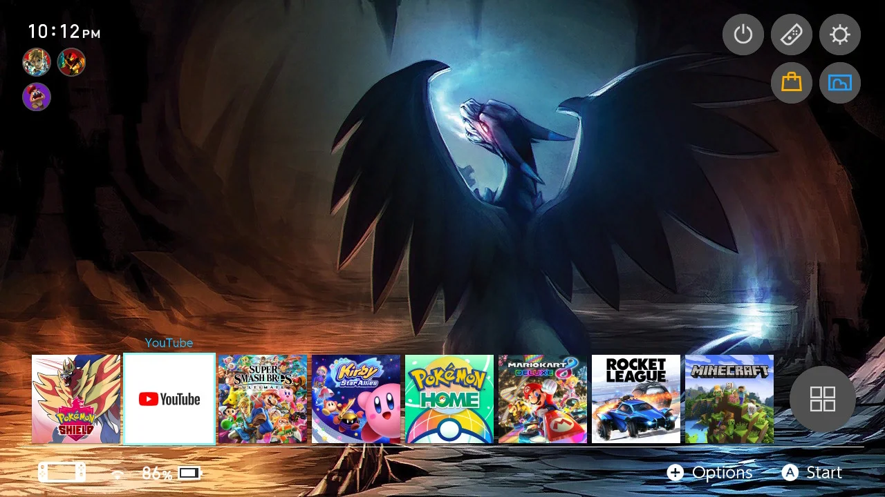 Midnight Pokemon Home-Alt2 | Home Menu | Switch Themes | Themezer