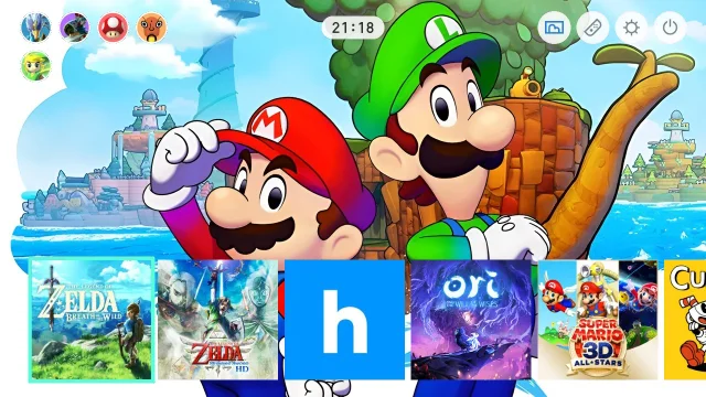 mario&luigi1 homev3 | Home Menu | Switch Themes | Themezer