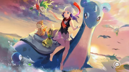 Dawn and Shaymin Sky Form Lapras | Lockscreen | Switch Themes | Themezer